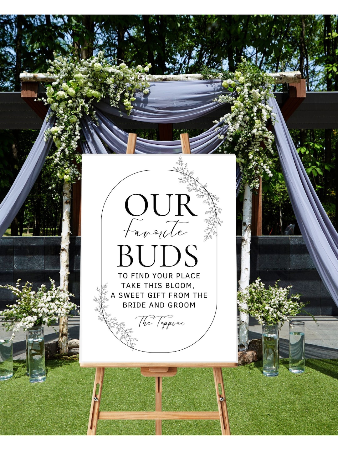 Bud Vases Seating Chart Sign Wedding, Flower Vase Name Chart, Bud ...