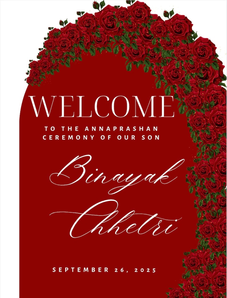Annaprashan Rice Feeding Welcome Sign, First Birthday Photo Insert ...