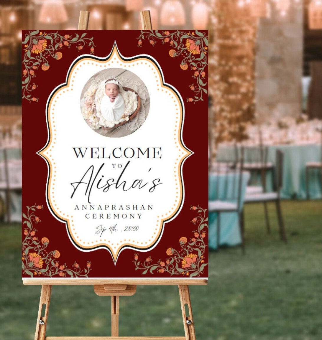 Annaprashan Pasni Rice Feeding Welcome Party Sign. Annaprashanna First ...