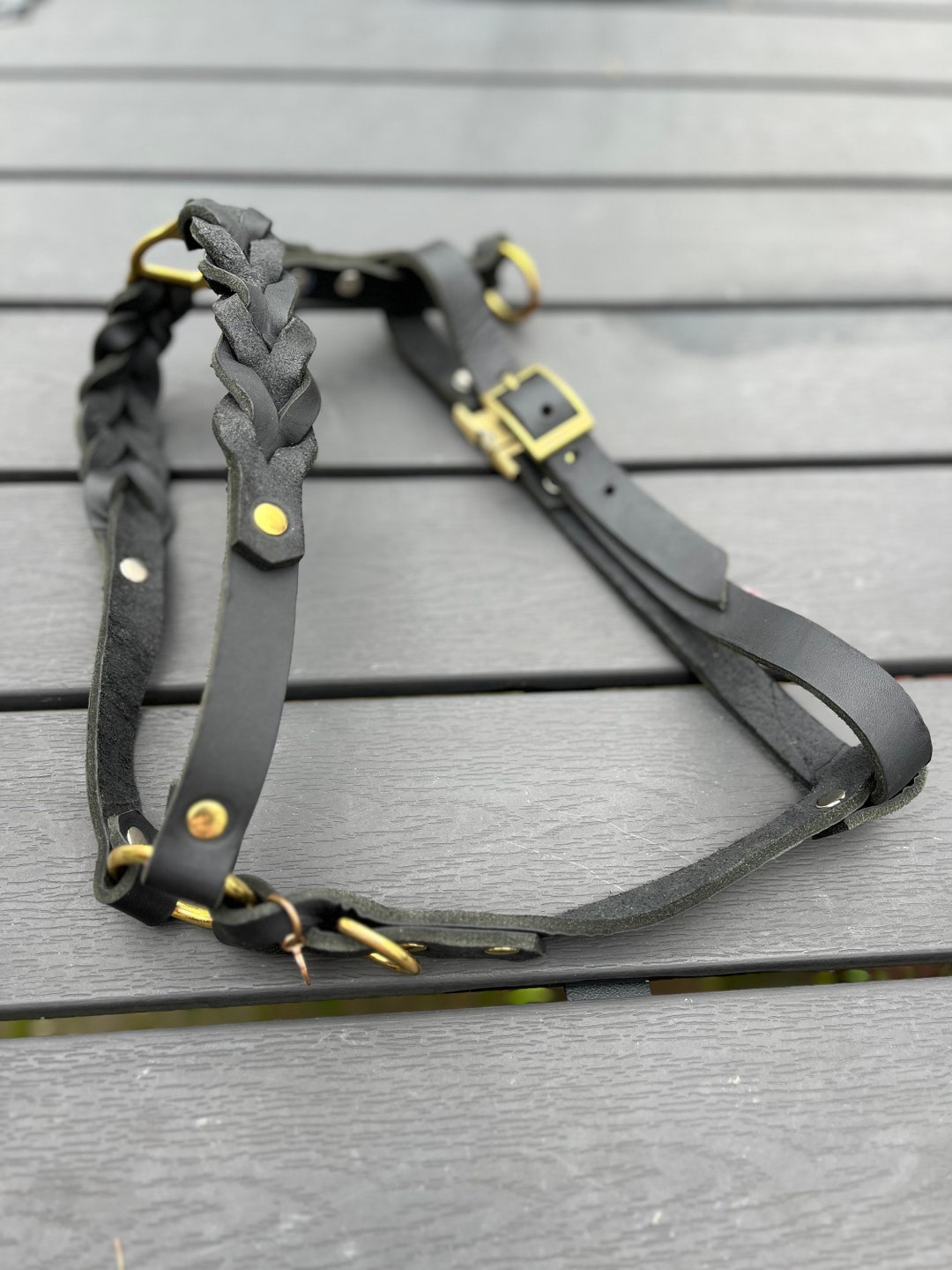 Grease Leather Dog Harness, Soft Genuine Vegetable Tanned Leather ...