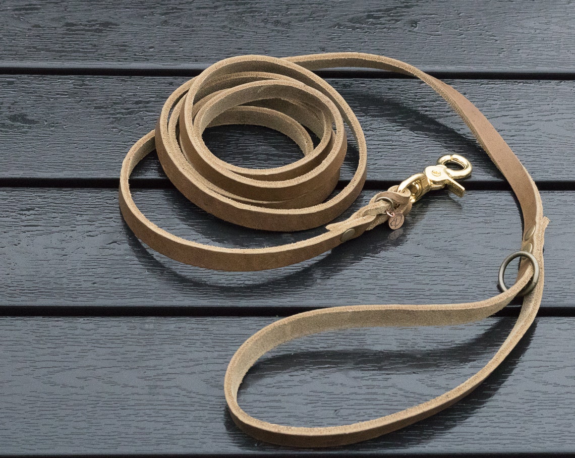 Leather Braided Leash Dog Leash Soft Leather Miles Elegant | Etsy