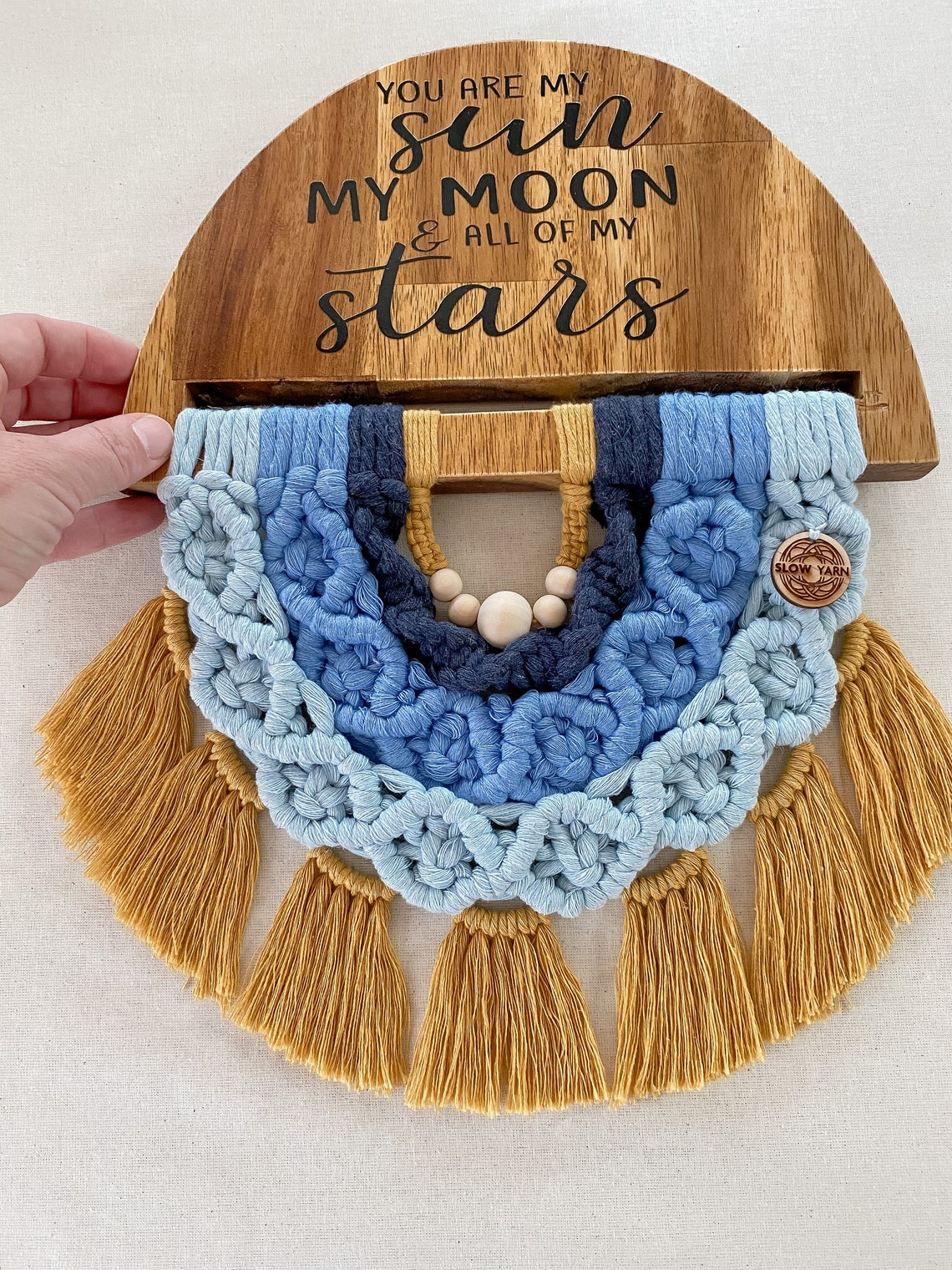 Sun Moon and Stars Macrame Wall Hanging - Handmade Boho Wall Art ...