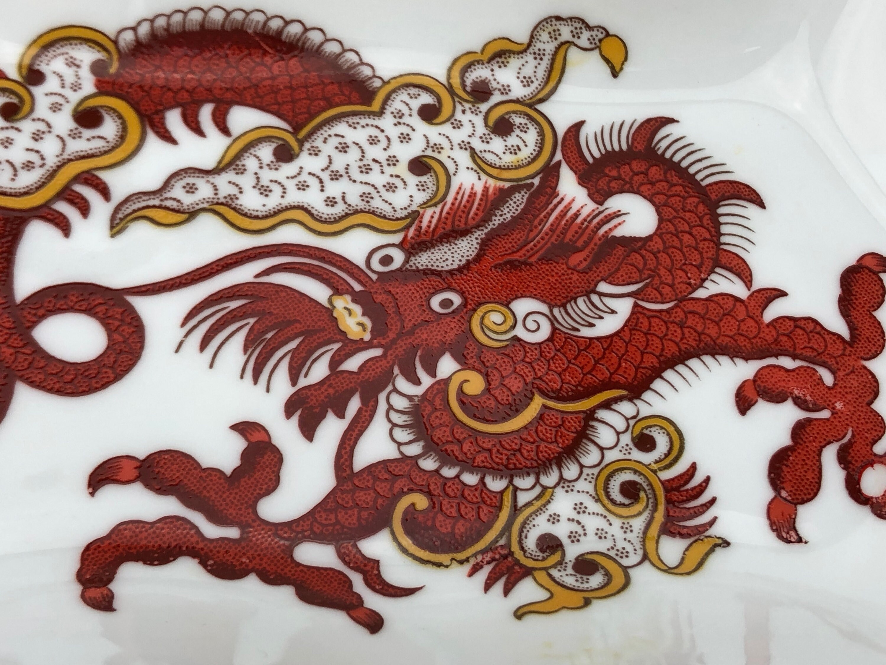 Red Dragon Theme Bowl Made From Fine Bone China Porcelain by - Etsy