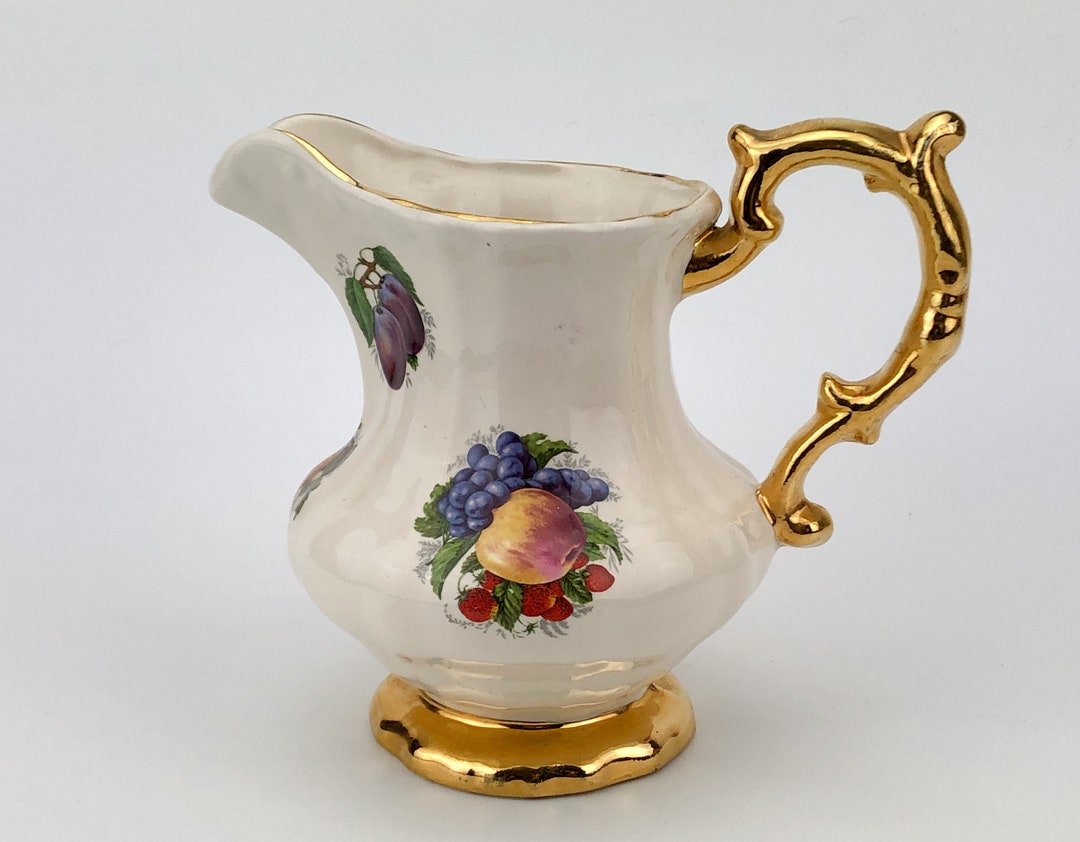 Small Vintage Pitcher With Gold Trims From England - Etsy