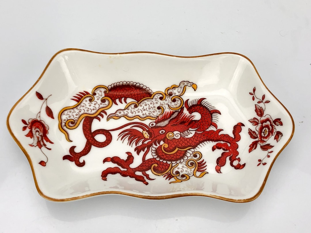 Red Dragon Theme Bowl Made From Fine Bone China Porcelain by Rangoon - Etsy