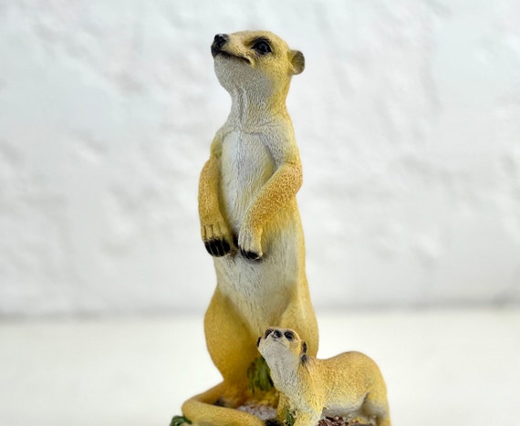 Meerkat Figurine Mother and Baby Statue Wildlife Sculpture - Etsy