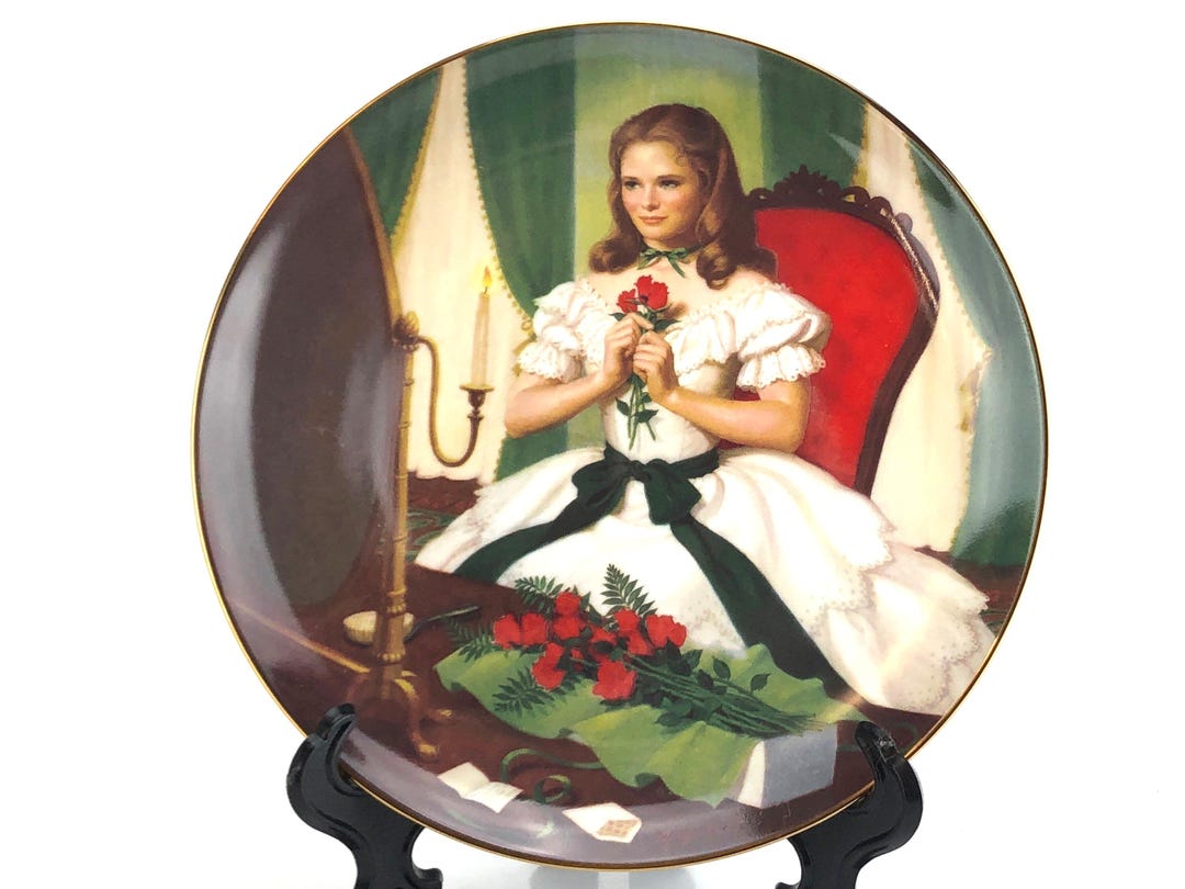 Plate Art "meg" by Elaine Gignilliat From Collection “little Women ...
