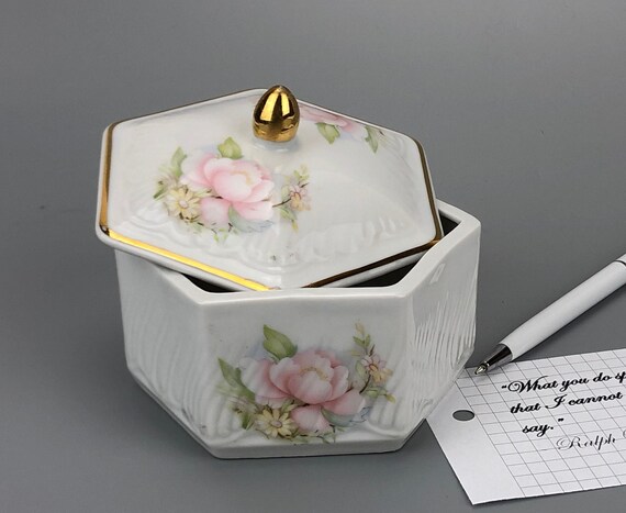 Porcelaine diana Antique Box From Romania Trinket | Etsy