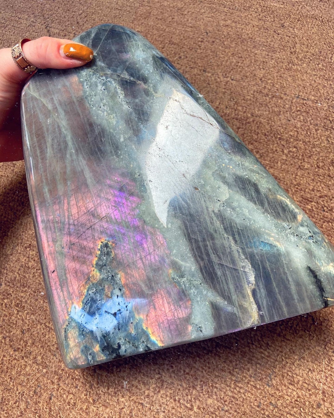RARE Large 12 Pound Labradorite Freeform Huge Crystal Piece With Rare ...