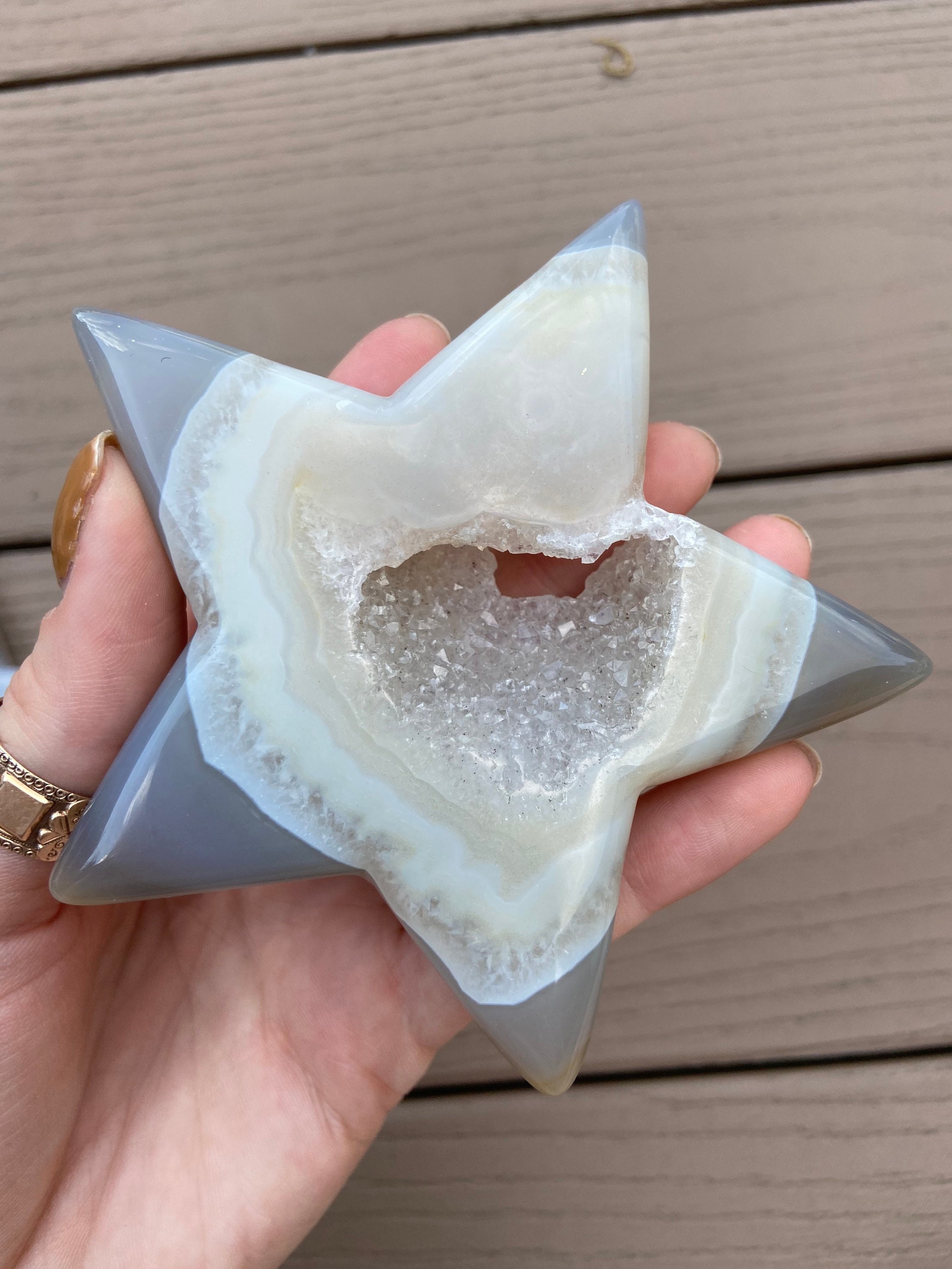 Large Polished Banded Agate Star - Etsy