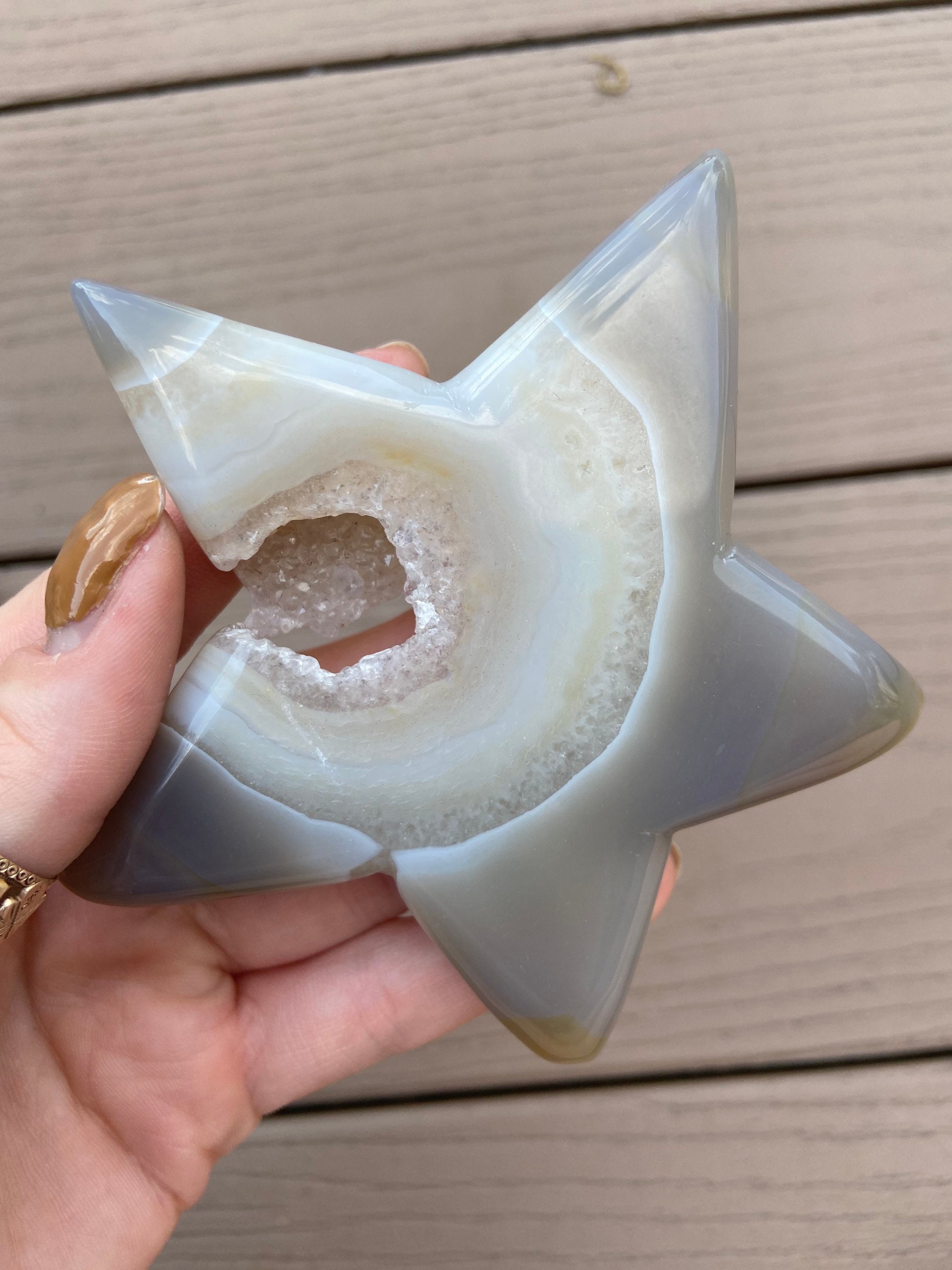 Large Polished Banded Agate Star - Etsy