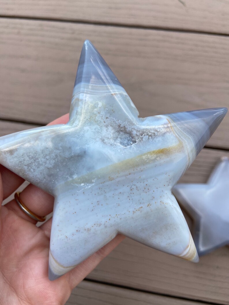 Large Polished Banded Agate Star - Etsy