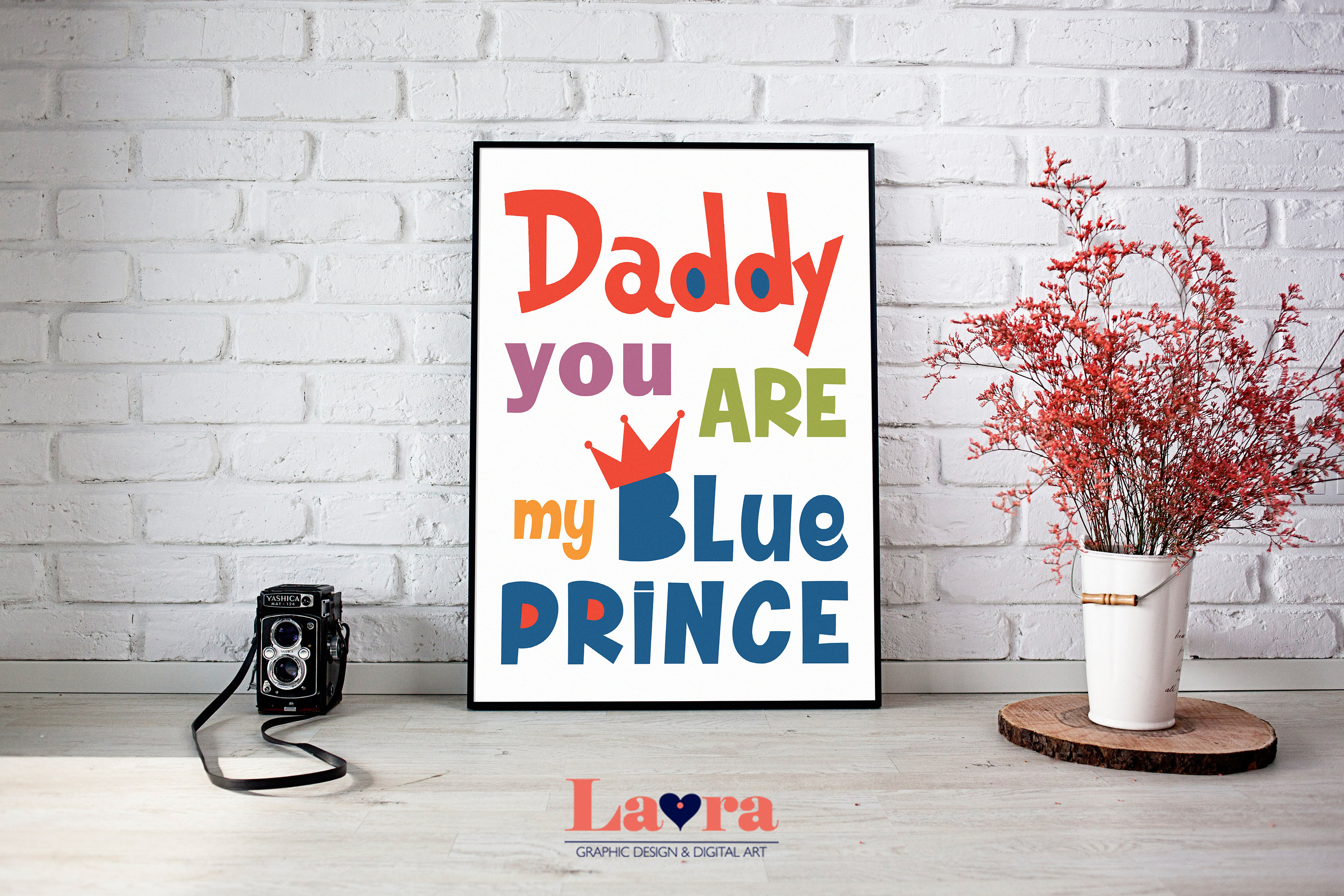 Happy Daddy's Day Poster, Digital Poster for Dad, Wall Art for Dad My ...