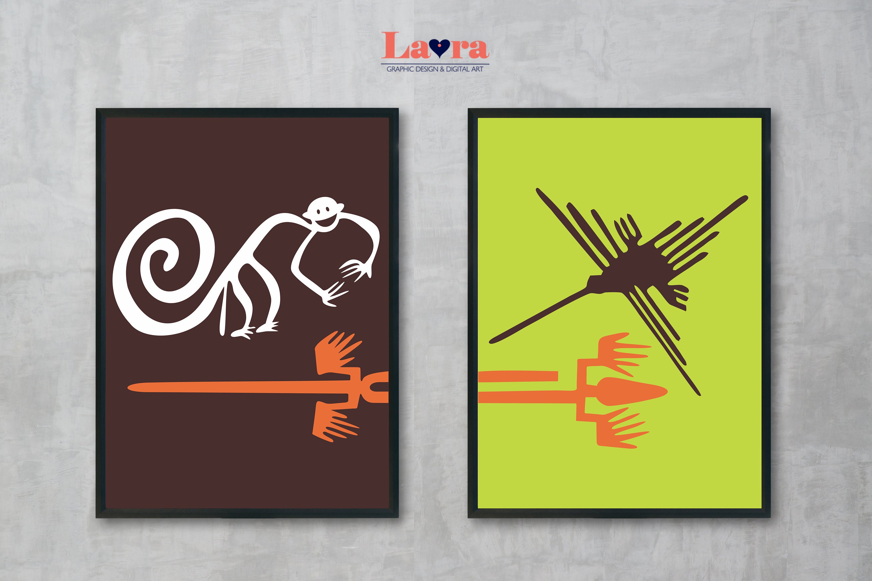 Nazca Lines-set 4, Peruvian Nazca Art, Wall Art Nazca Lines, Nazca ...