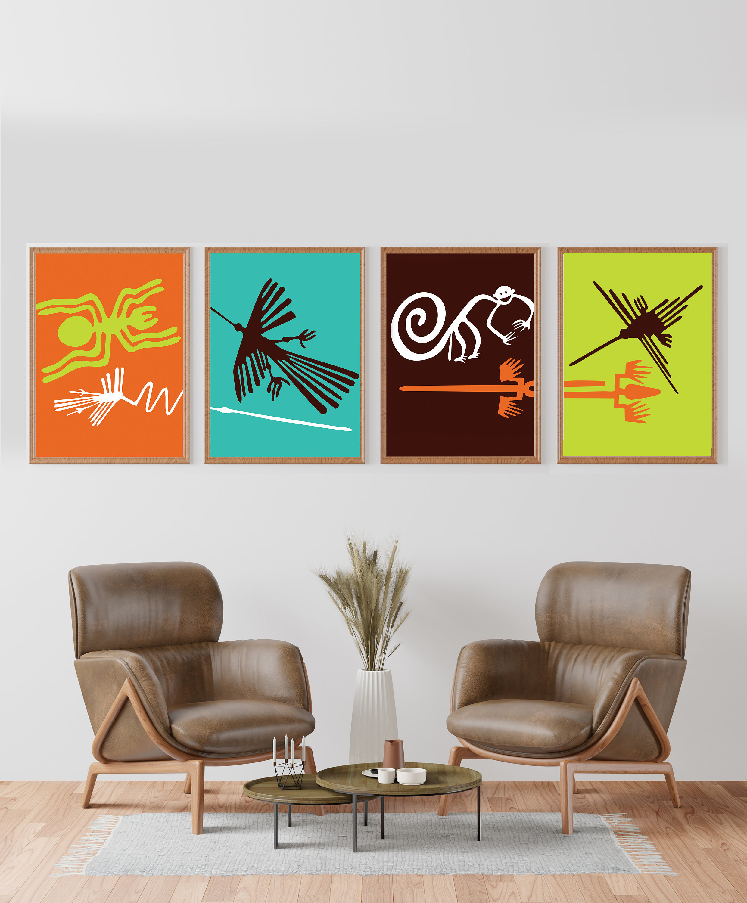 Nazca Lines-set 4, Peruvian Nazca Art, Wall Art Nazca Lines, Nazca ...