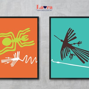 Nazca Lines-set 4, Peruvian Nazca Art, Wall Art Nazca Lines, Nazca ...