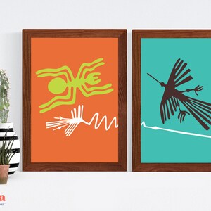 Nazca Lines-set 4, Peruvian Nazca Art, Wall Art Nazca Lines, Nazca ...