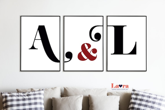 Set of 3 Couple initials Custom Wedding Gift Initials couple | Etsy