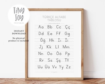 Cursive Alphabet Poster Handwriting Chart ABC Print | Etsy