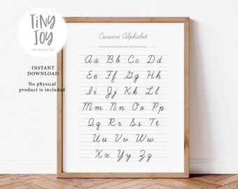 Cursive Alphabet Poster Handwriting Chart ABC Print | Etsy