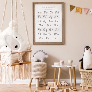Alphabet Poster Handwriting Chart ABC Print Educational - Etsy