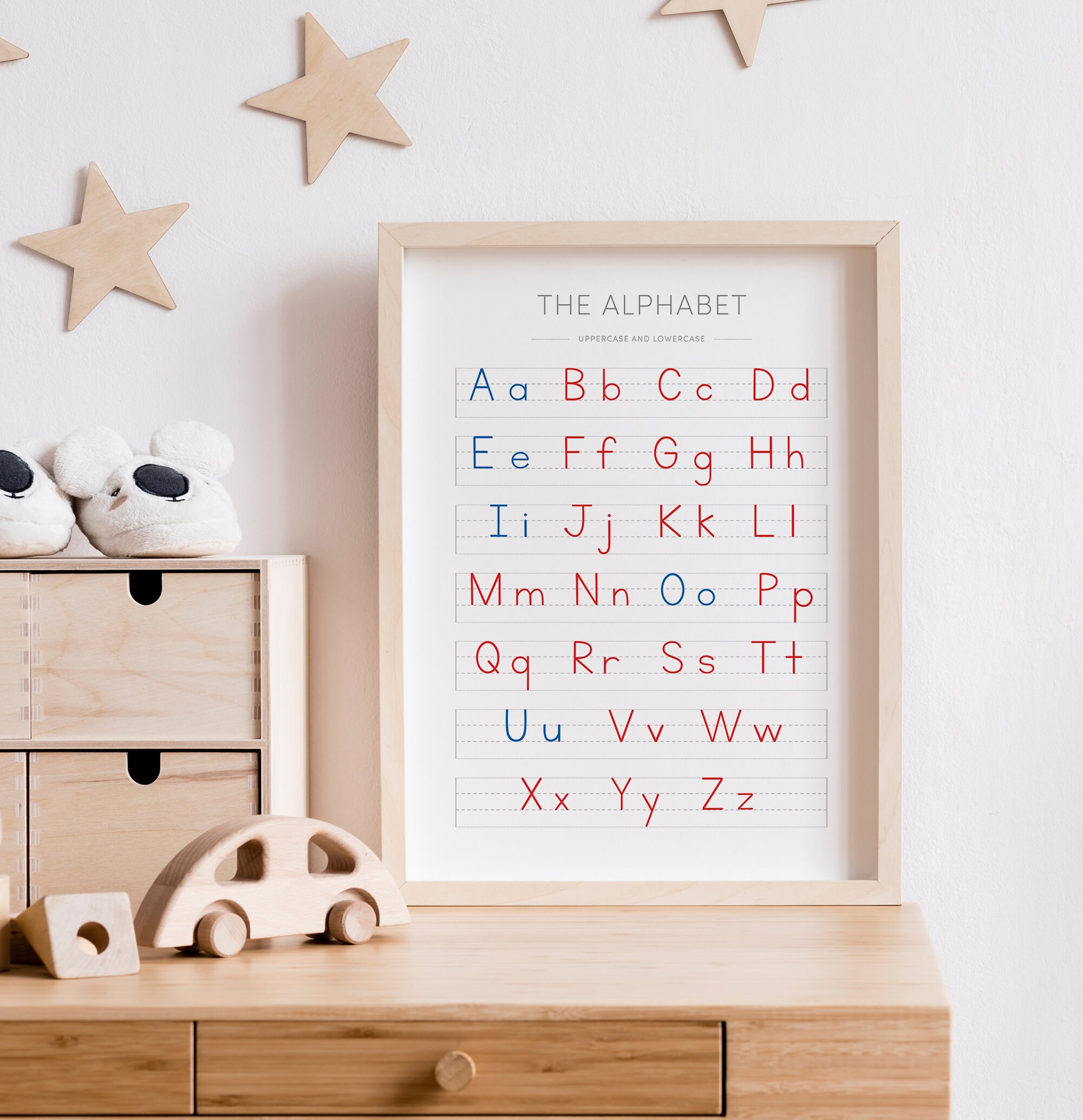 Montessori Alphabet Poster, Handwriting Chart, ABC Print, Educational ...