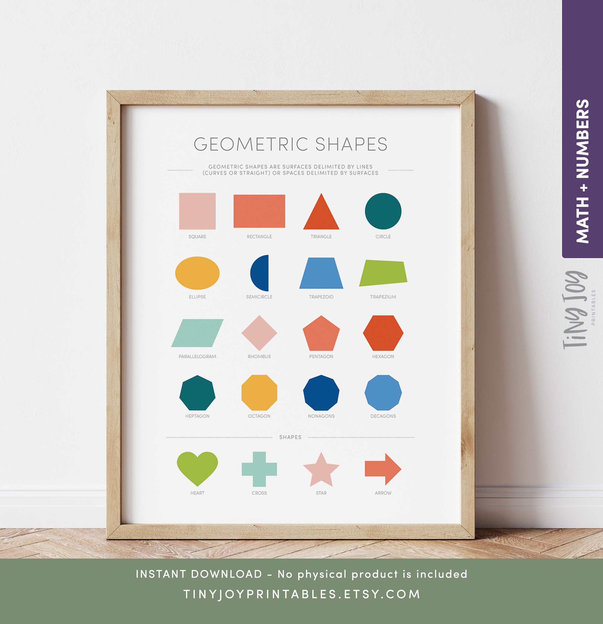 Shapes Print, Geometric Shapes Poster, Montessori Poster, Educational ...