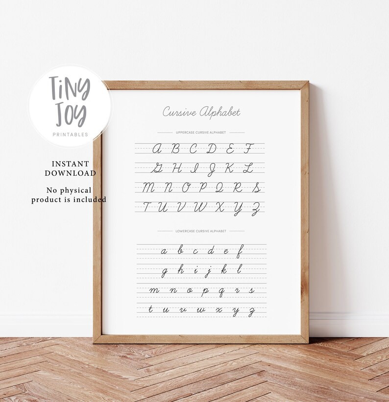 Cursive Alphabet Poster Handwriting Chart ABC Print | Etsy