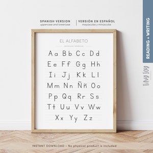 Spanish Alphabet Poster Handwriting Chart ABC Print | Etsy