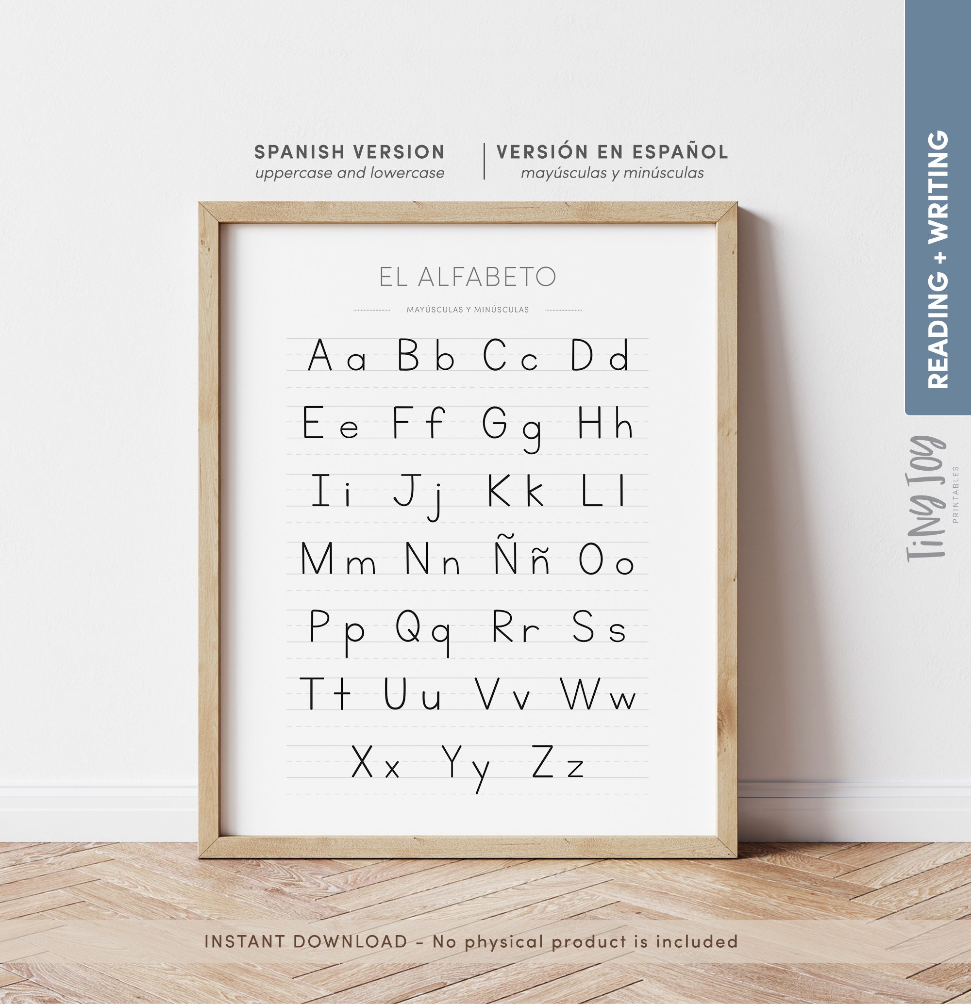 Spanish Alphabet Poster Handwriting Chart ABC Print - Etsy