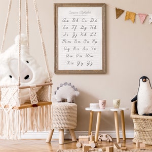 Cursive Alphabet Poster, Handwriting Chart, ABC Print, Educational Art ...