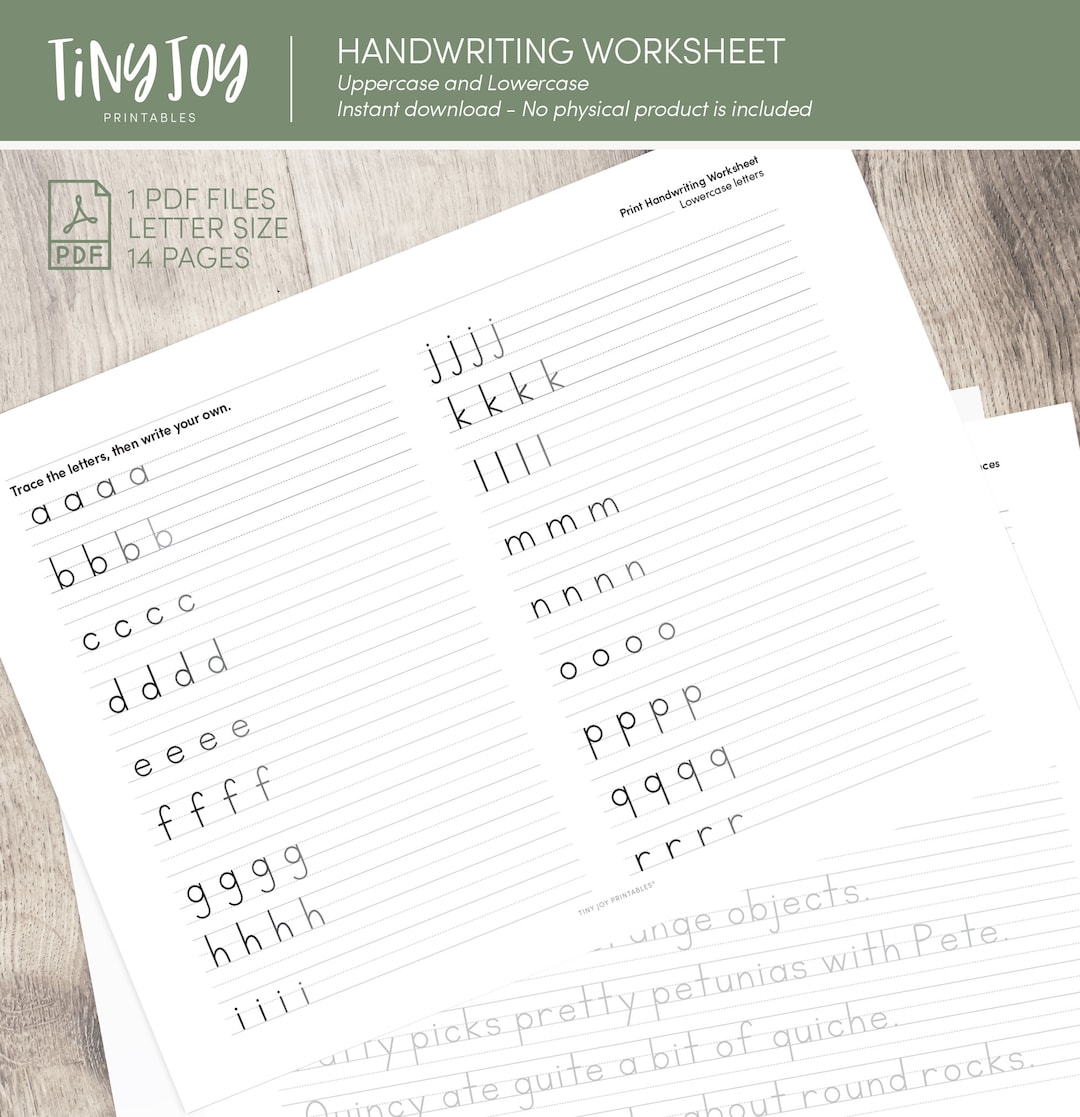 Printable Handwriting Worksheets 14 Pages (letters and Sentences) for ...