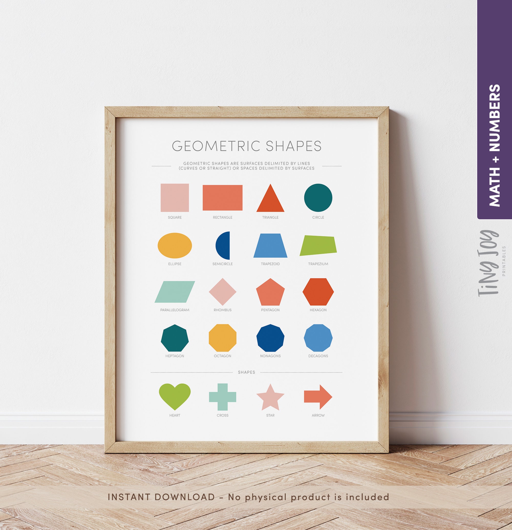 Shapes Print, Geometric Shapes Poster, Montessori Poster, Educational ...