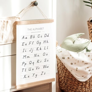 Alphabet Poster, Handwriting Chart, ABC Print, Educational Art, Kids ...