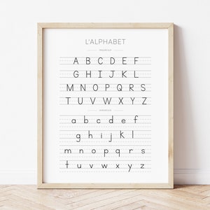 French Alphabet Poster, Handwriting Chart, ABC Print, Educational Art ...