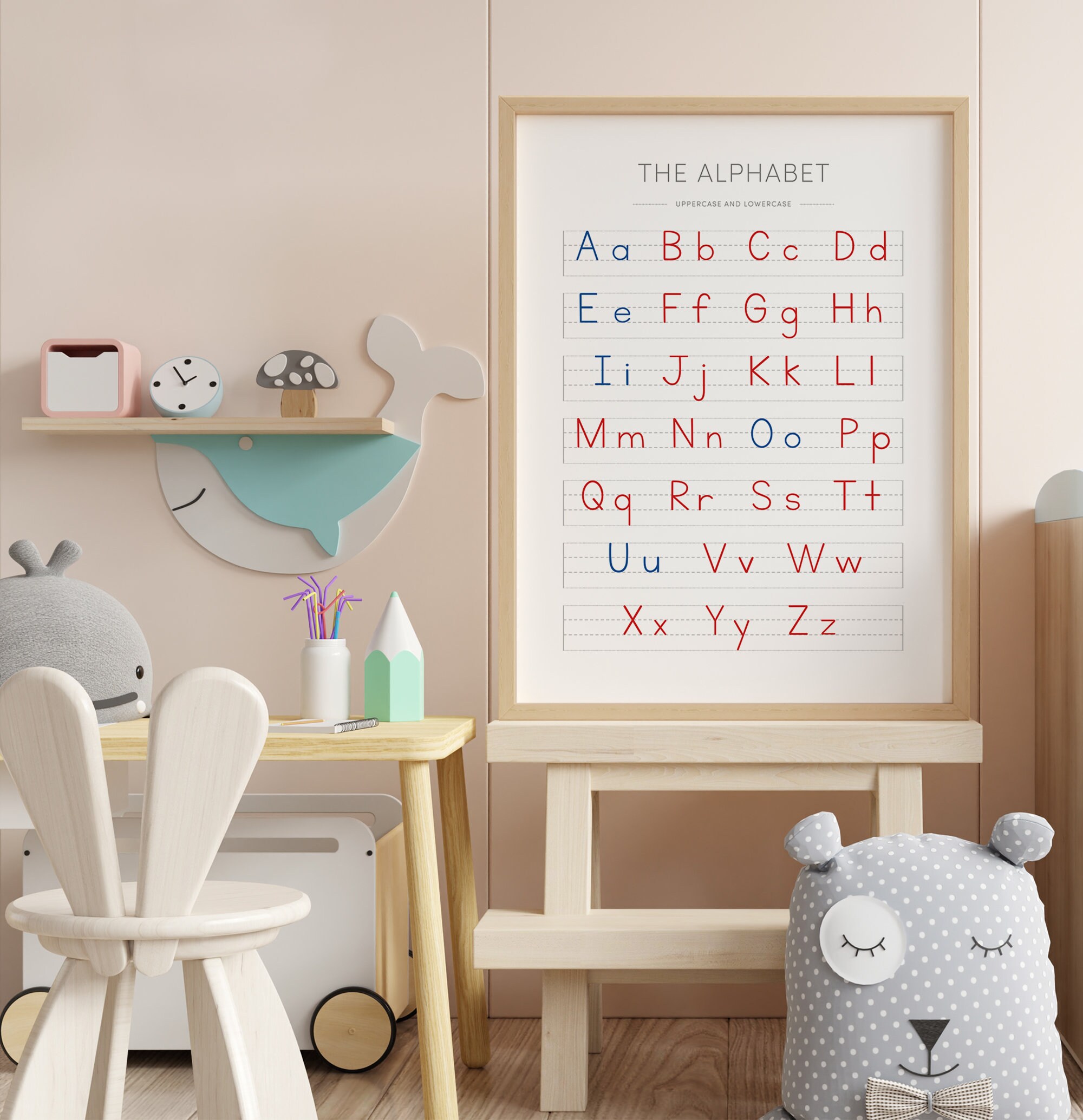 Montessori Alphabet Poster Handwriting Chart ABC Print - Etsy