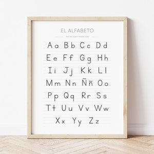 Spanish Alphabet Poster, Handwriting Chart, ABC Print, Educational Art ...