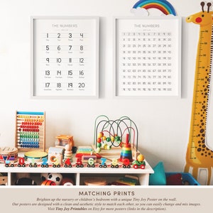 1-20 Numbers Chart, Count to 1-20 Printable, Numbers Counting Chart ...