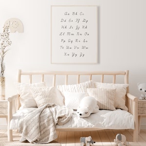 Cursive Alphabet Poster Handwriting Chart ABC Print | Etsy