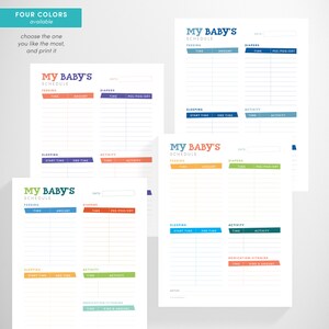 Baby Schedule Template, Baby Printable, Tracker Printable, Daily Baby ...