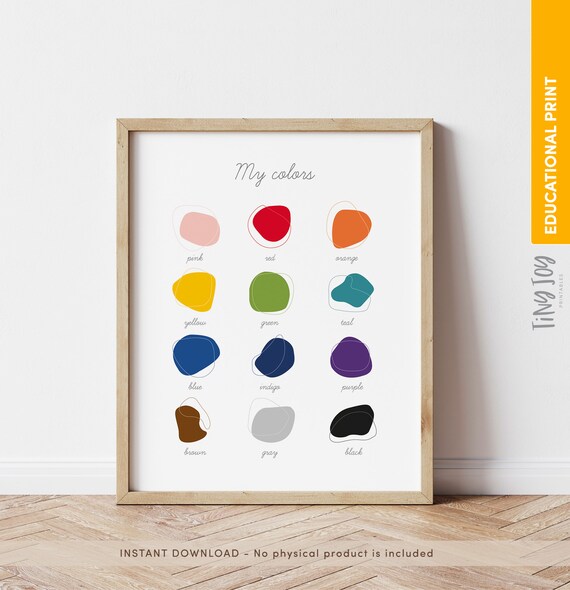 Colors Educational Print Color Poster Printable Wall Art | Etsy