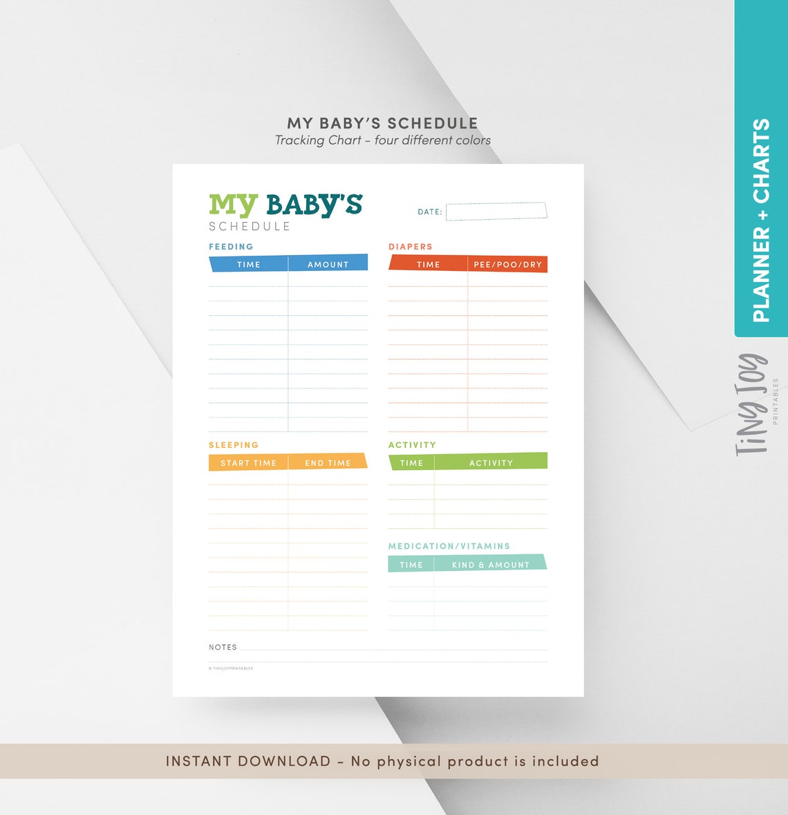 Baby Schedule Template, Baby Printable, Tracker Printable, Daily Baby ...