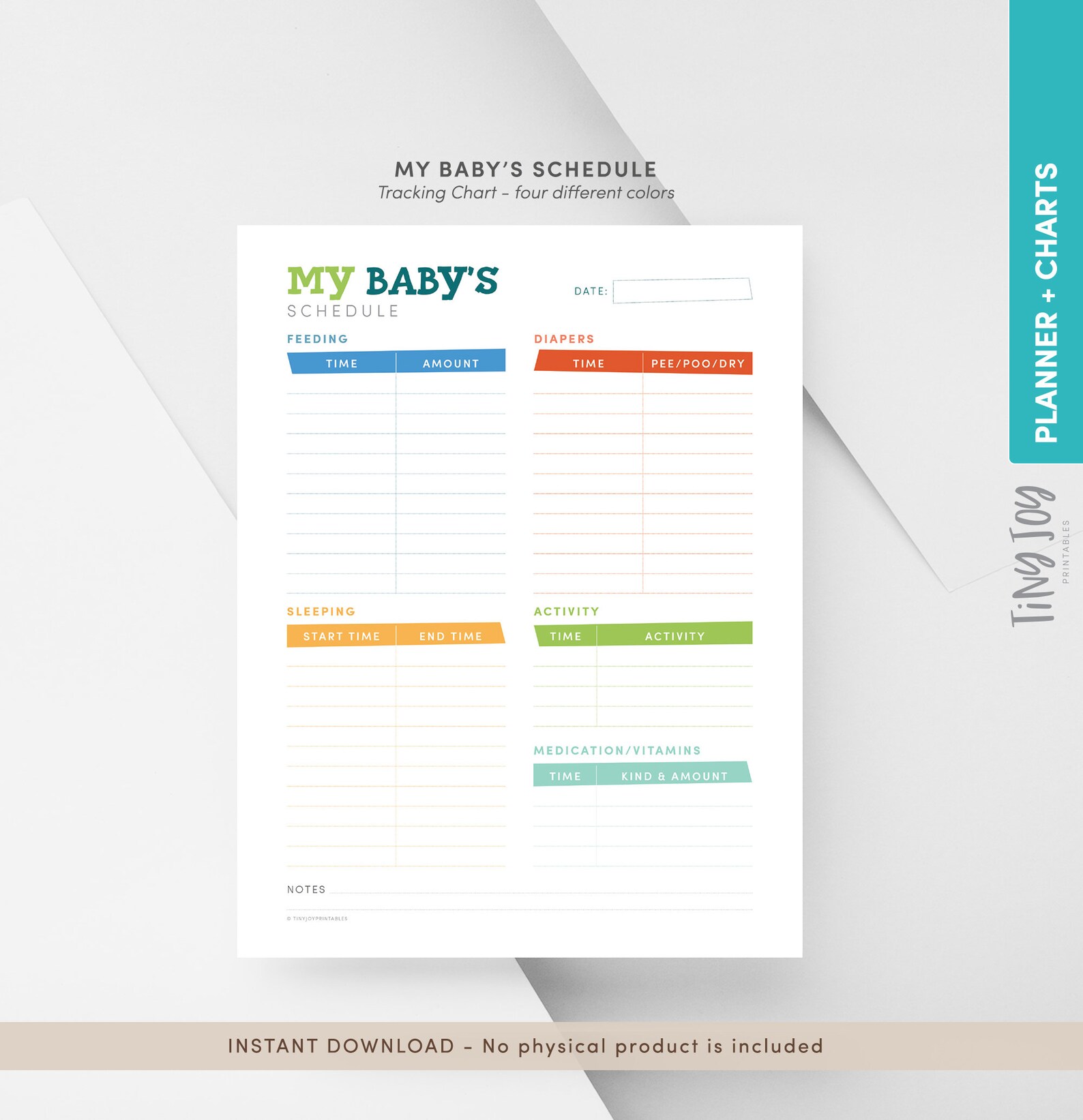 Baby Schedule Template, Baby Printable, Tracker Printable, Daily Baby ...