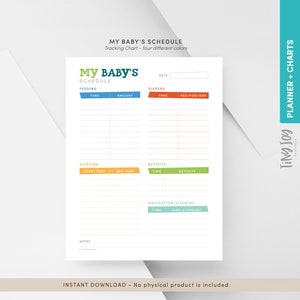 Baby Schedule Template, Baby Printable, Tracker Printable, Daily Baby ...