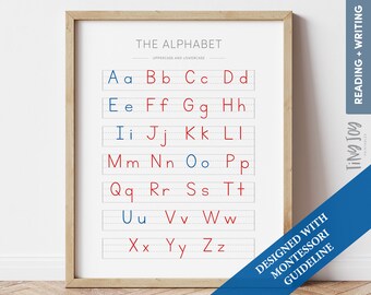 Alphabet Poster, Handwriting Chart, ABC Print, Educational Art, Kids ...