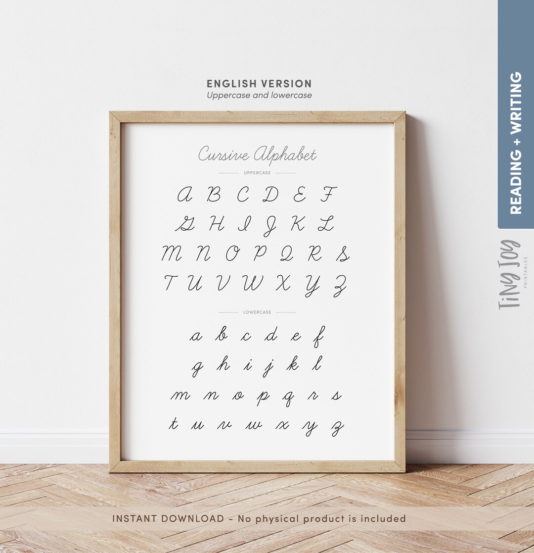 Cursive Alphabet Poster Handwriting Chart ABC Print - Etsy