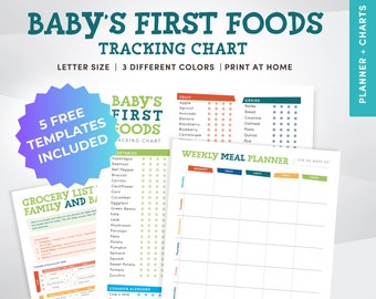 Baby First Food, Baby Food Diary, Baby Food Tracker Printable, Baby ...