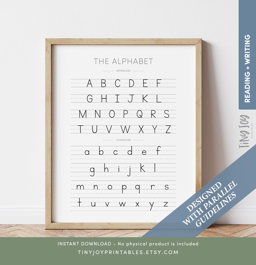 Alphabet Poster, Handwriting Chart, ABC Print, Educational Art, Kids ...