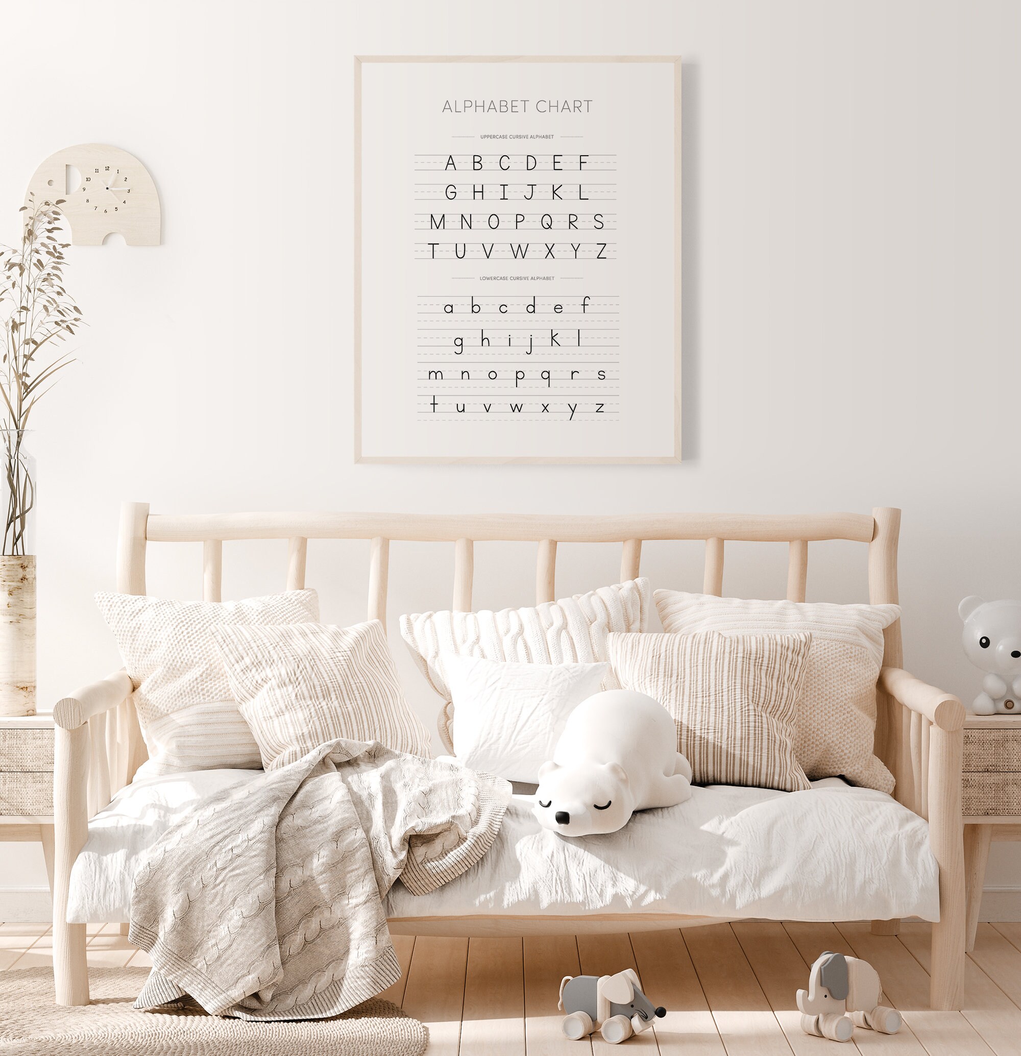 Alphabet Poster Handwriting Chart ABC Print Educational | Etsy