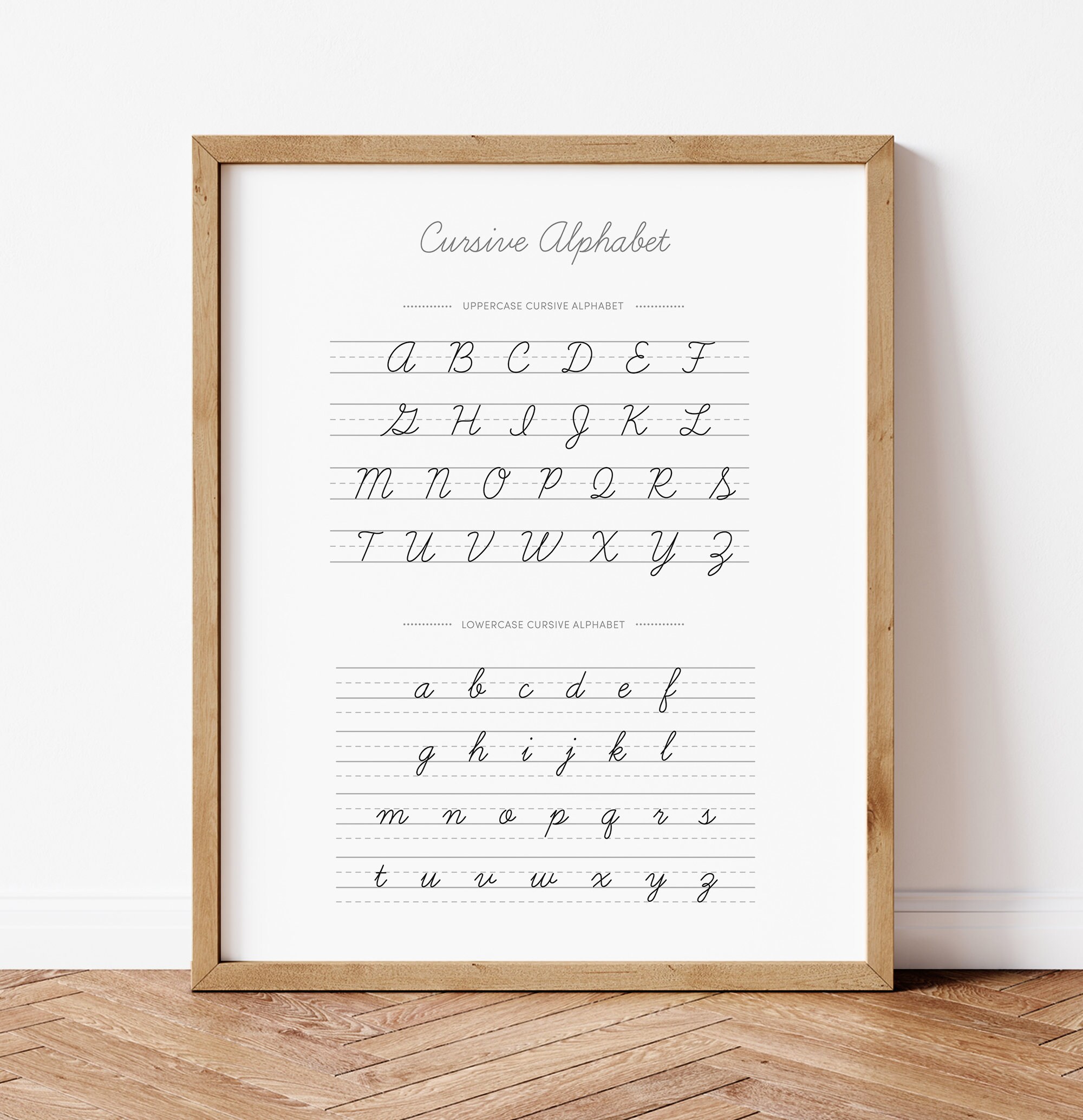 Cursive Alphabet Poster Handwriting Chart ABC Print | Etsy